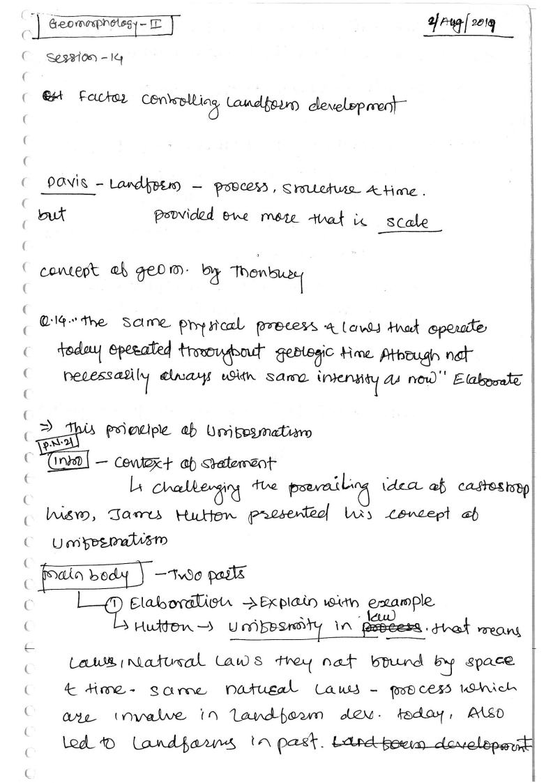 500+ Guidance IAS - Geography Optional - Handwritten Class Notes 2019