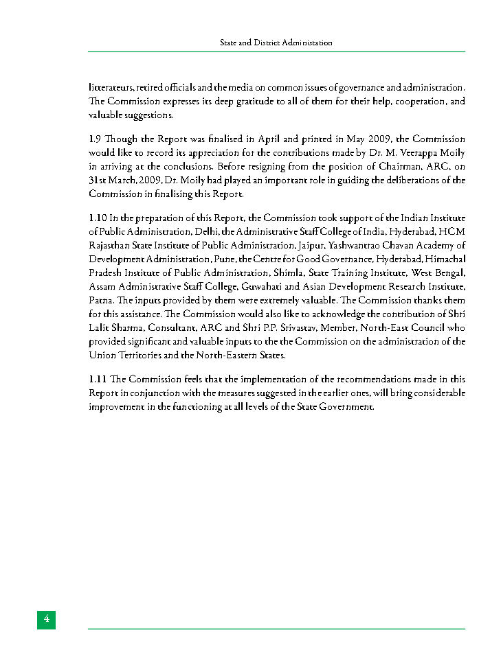 Fifteenth Report-Second Arc Report-State And District Administration ...