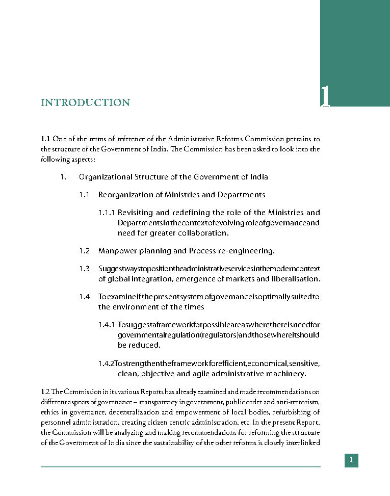 Thirteenth Report-Second Arc Report-Organisational Structure of ...