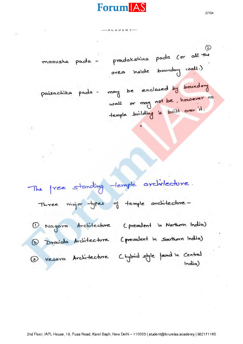 Forum Ias – Art and Culture Handwritten Class Notes - 2020 - Notesindia