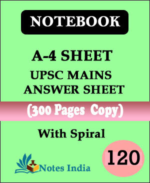 Notebook-A-4 UPSC Mains Answer Sheet Copy (300 Pages) With Spiral ...
