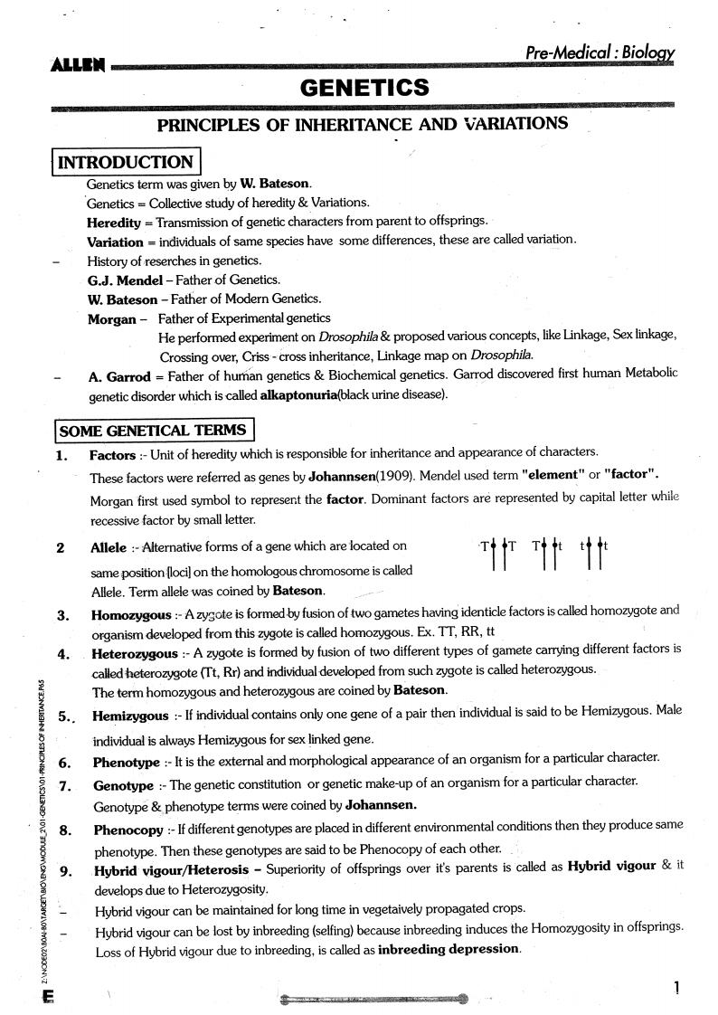 Allen Career Institute - Biology Module -2 Printed Notes For NEET ...