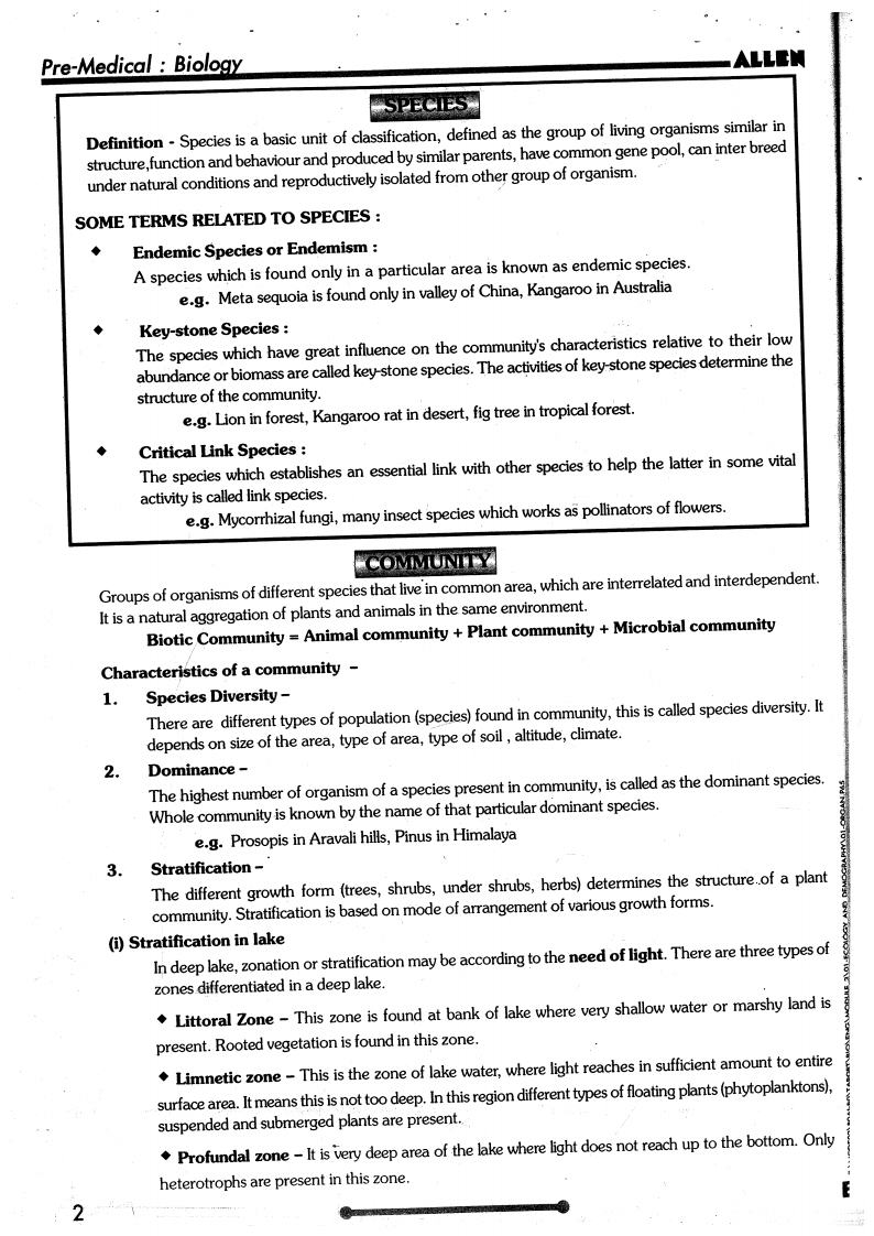 Allen Career Institute - Biology Module -3 Printed Notes For NEET ...
