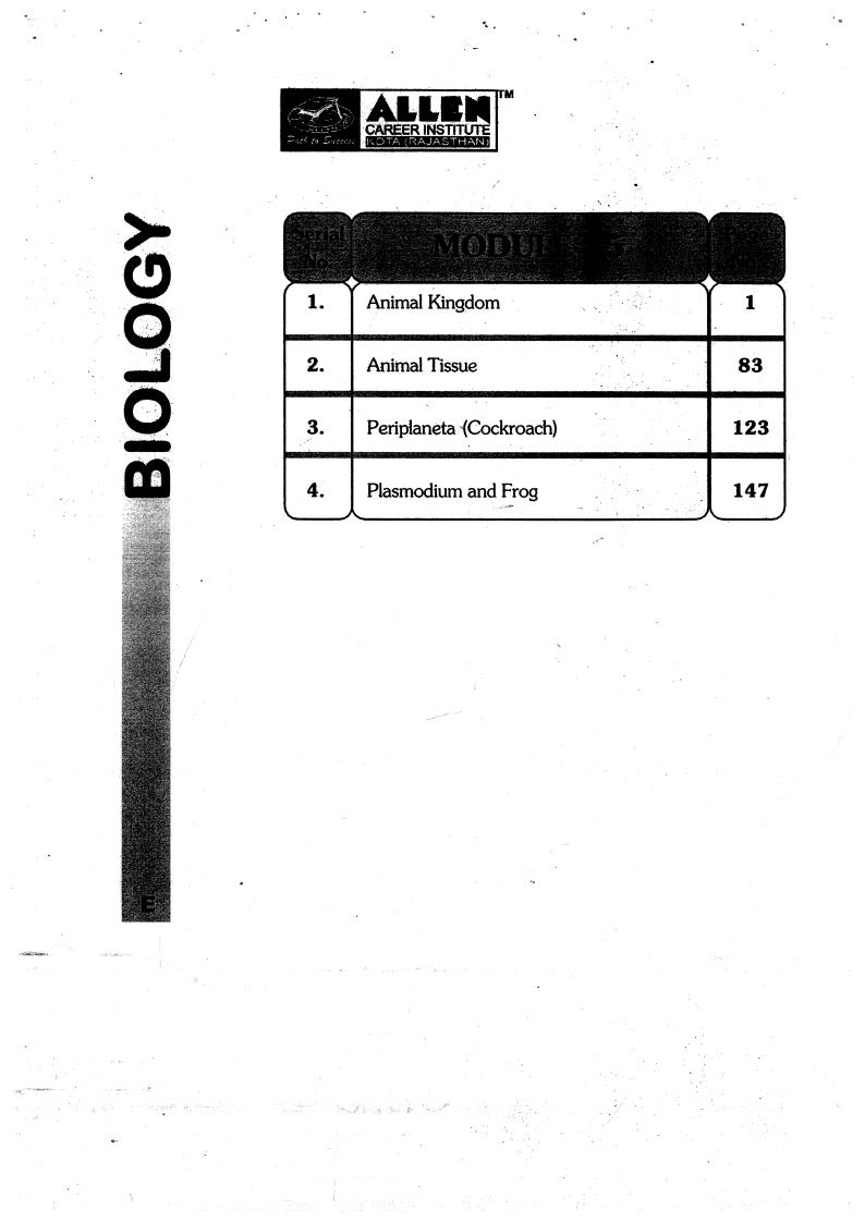 Allen Career Institute - Biology Module -5 Printed Notes For Neet ...