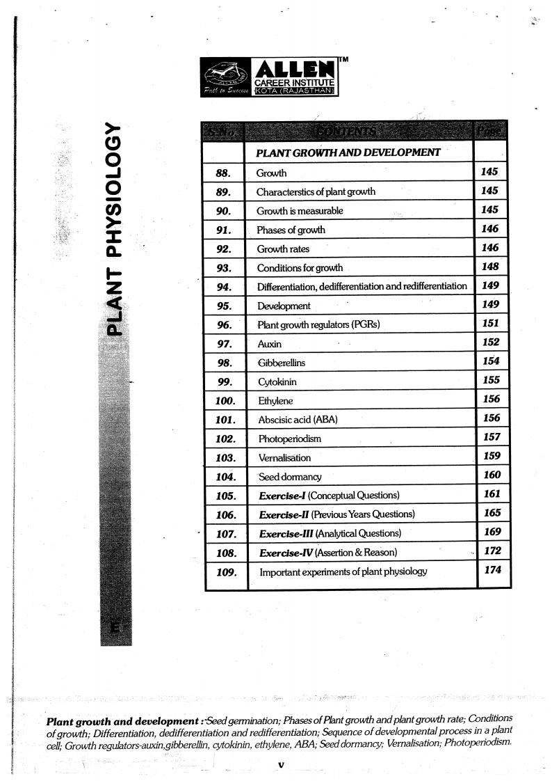 Allen Career Institute - Biology Module -6 Printed Notes For NEET ...