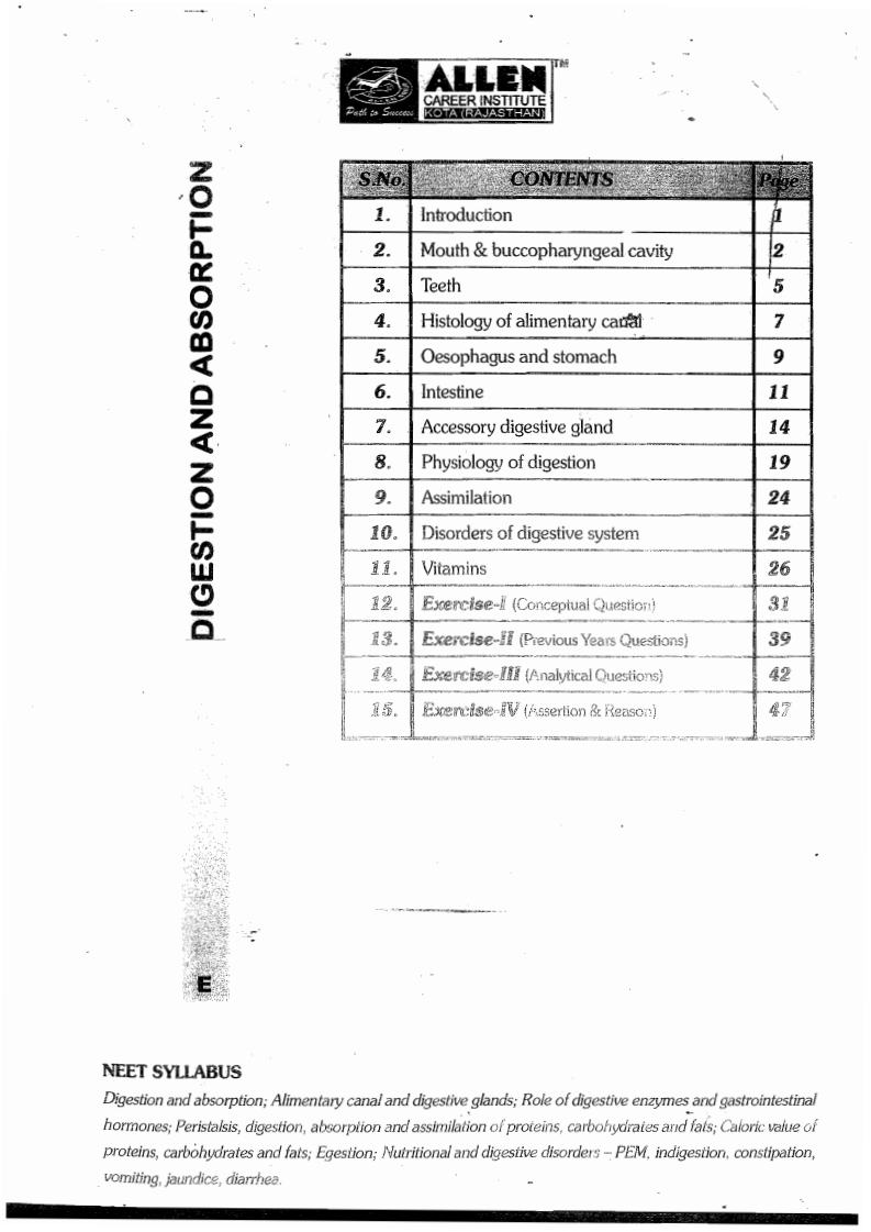 Allen Career Institute - Biology Module -7 Printed Notes For NEET ...