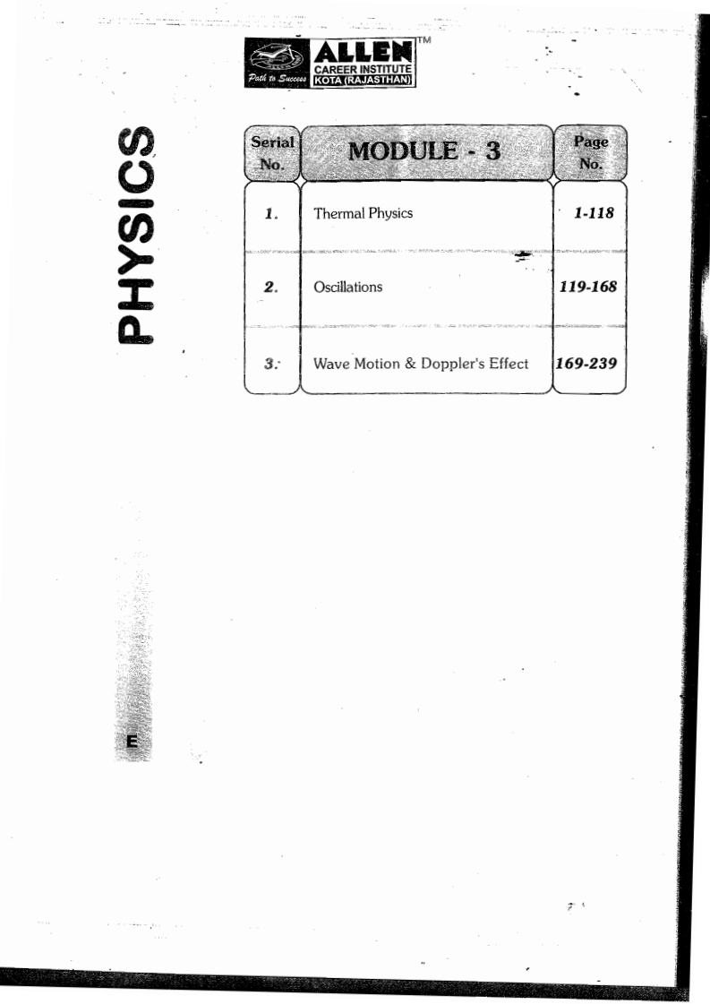 Allen Career Institute - Physics Module -3 - Printed Notes For NEET ...