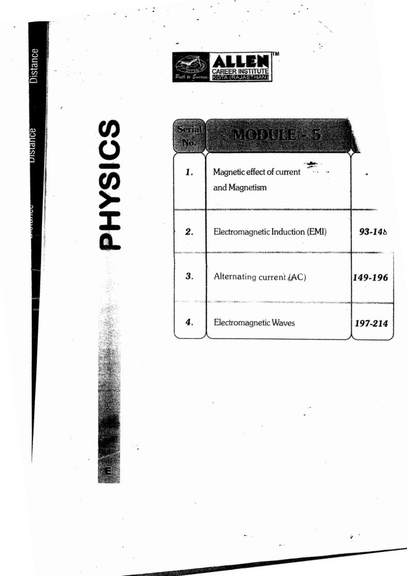 Allen Career Institute - Physics Module -5 - Printed Notes For NEET ...