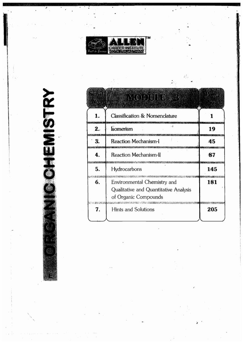 Allen Career Institute - Chemistry Module -3 - Printed Notes For NEET ...