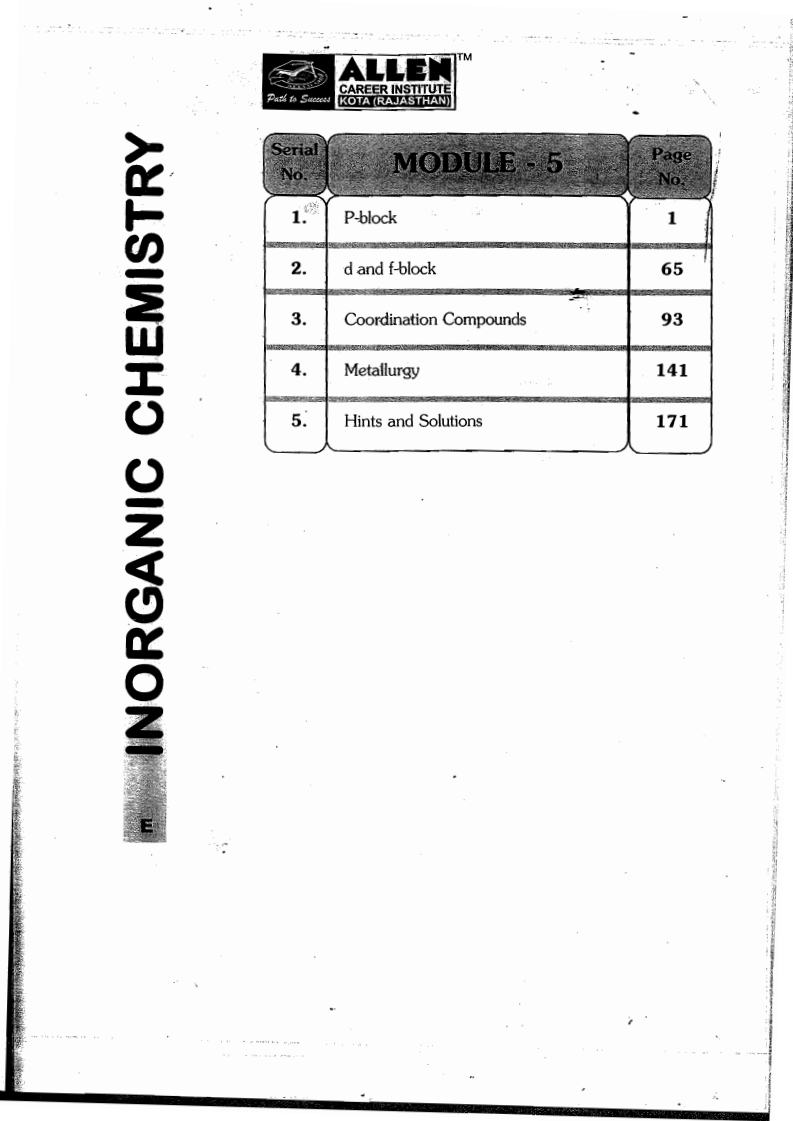 Allen Career Institute - Chemistry Module -5 - Printed Notes For NEET ...