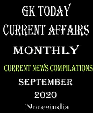 GK Today - Monthly Current Affairs Compilation September 2020 - English ...