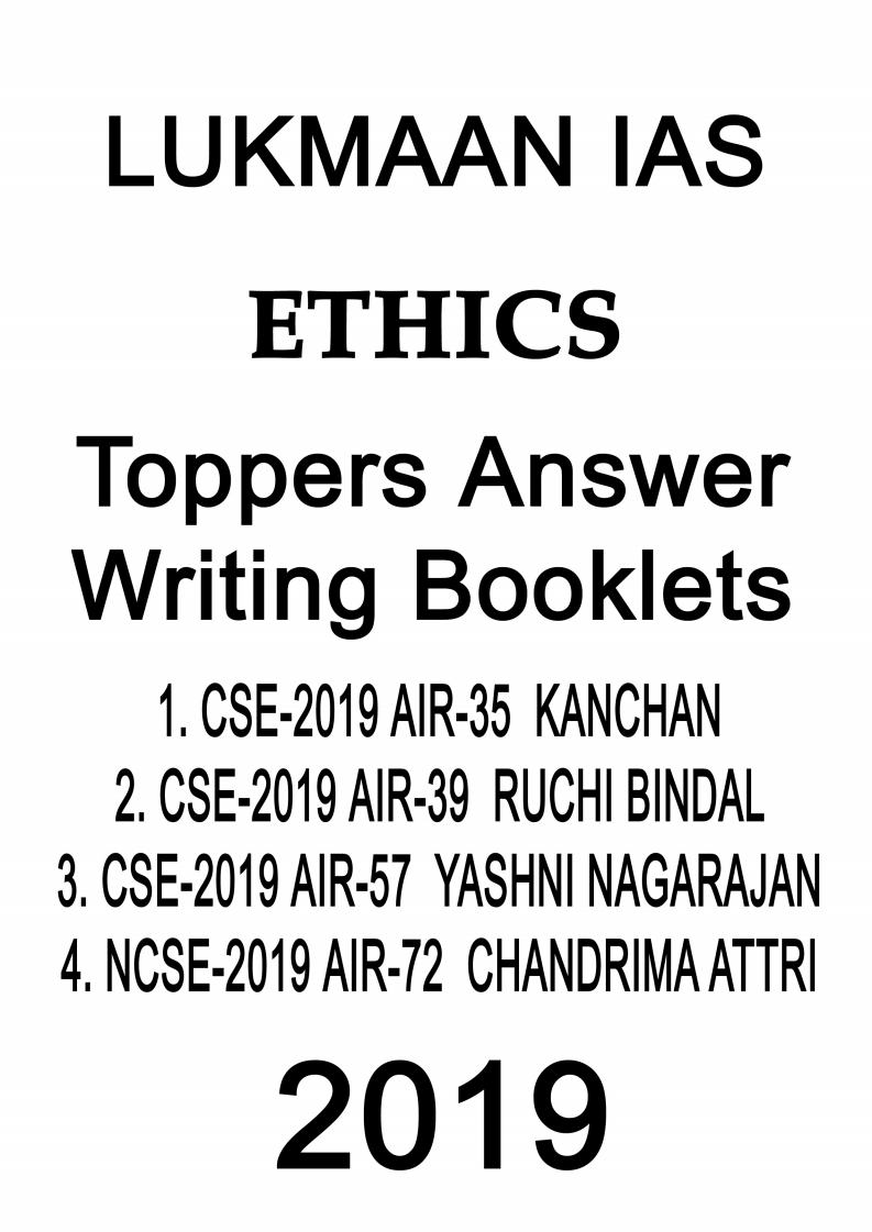 Lukmaan IAS - Ethics Topper's Answer Writing Copy - English Medium ...