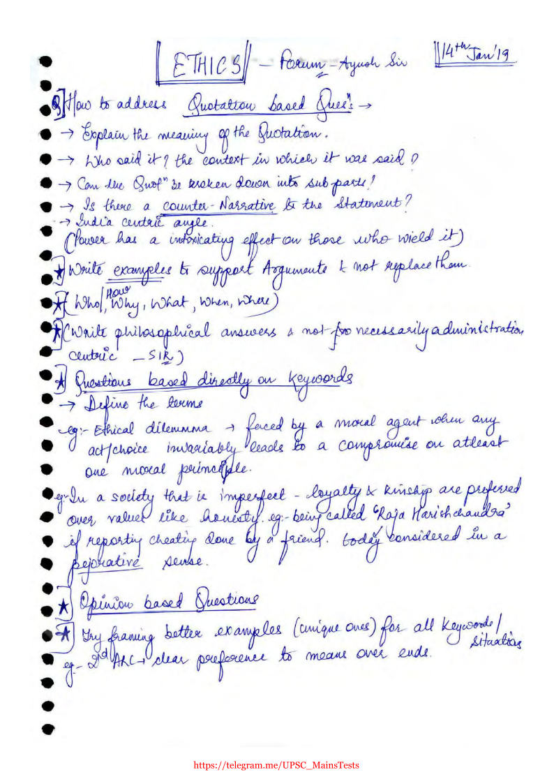 Forum IAS - Ethics GS-4 - Handwritten Class Notes 2020 - English Medium ...