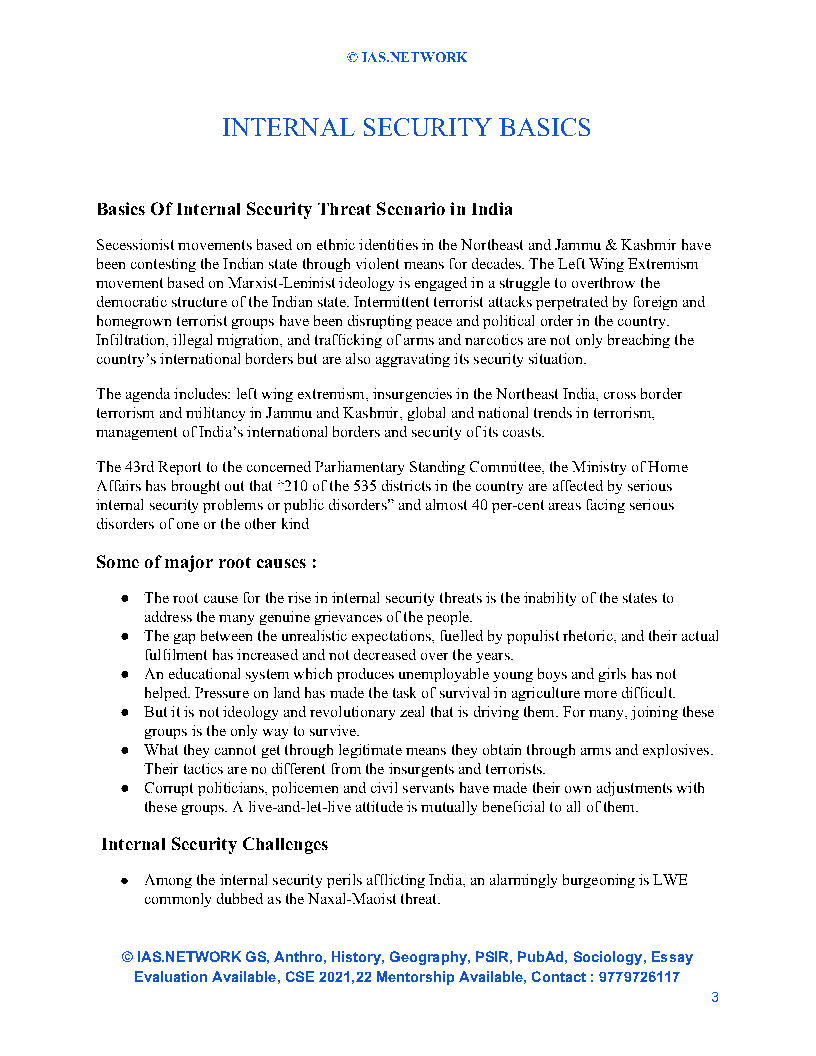 IAS.Network-Internal Security Notes For UPSC IAS GS-3 -English Medium ...