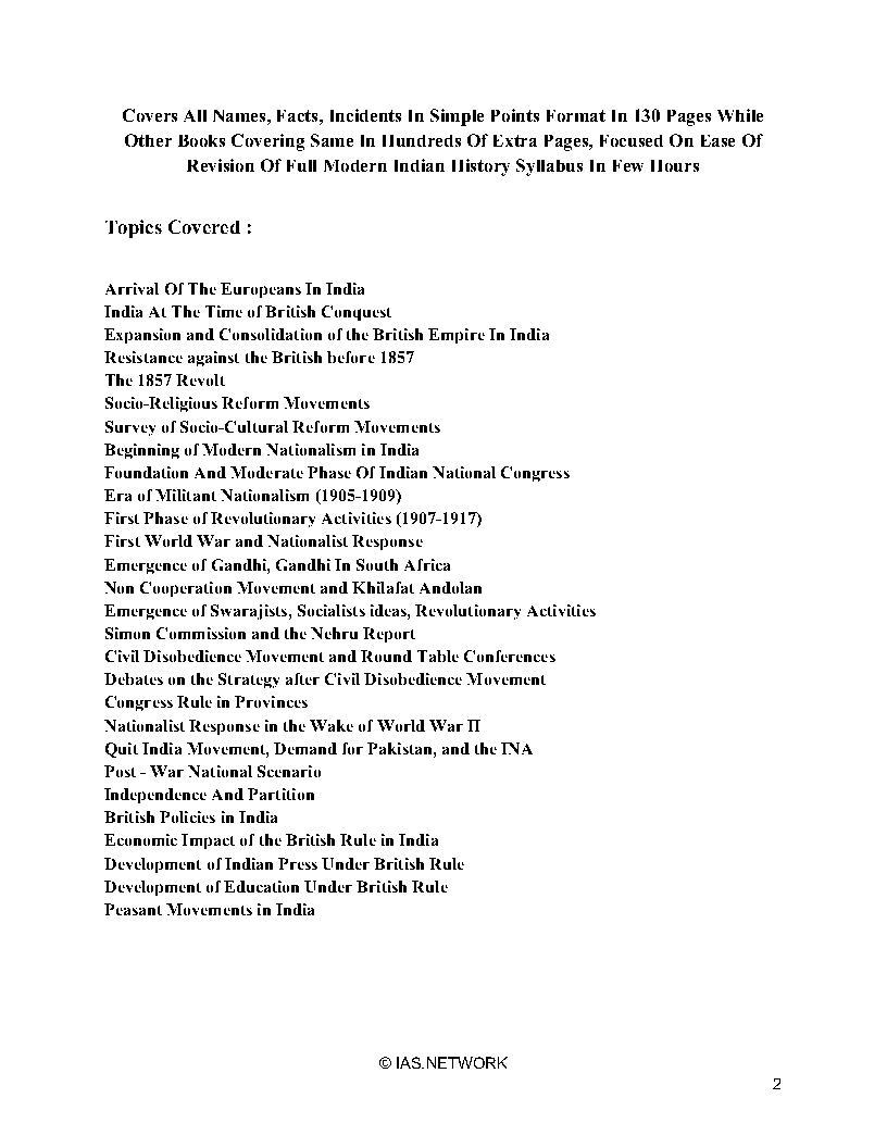IAS Network-Mordern Indian History Notes For UPSC Prelims-Printed Notes ...