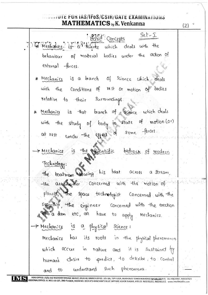 IMS Maths – Mathematics Optional notes for IAS printed notes – Class ...