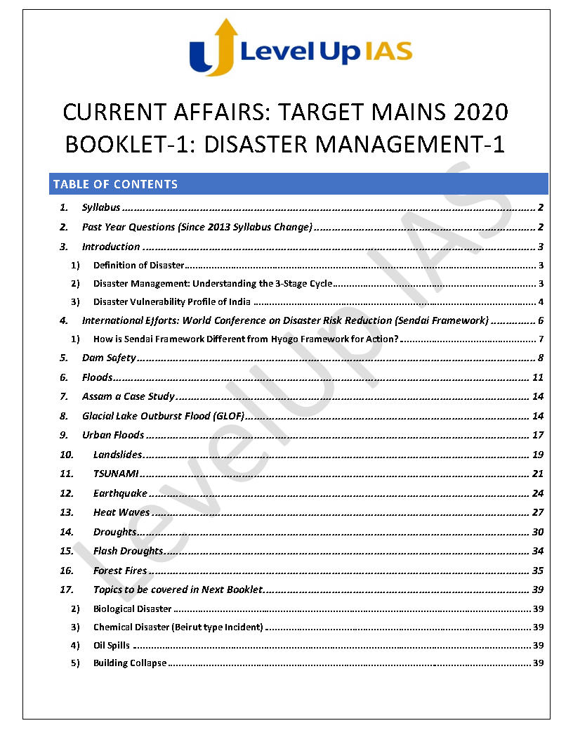 Level Up IAS -Disaster Management By Santosh Kumar - Target Mains 2020 ...