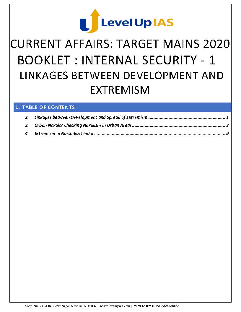 Level Up IAS - Internal Security By Santosh Kumar - Target Mains 2020 ...