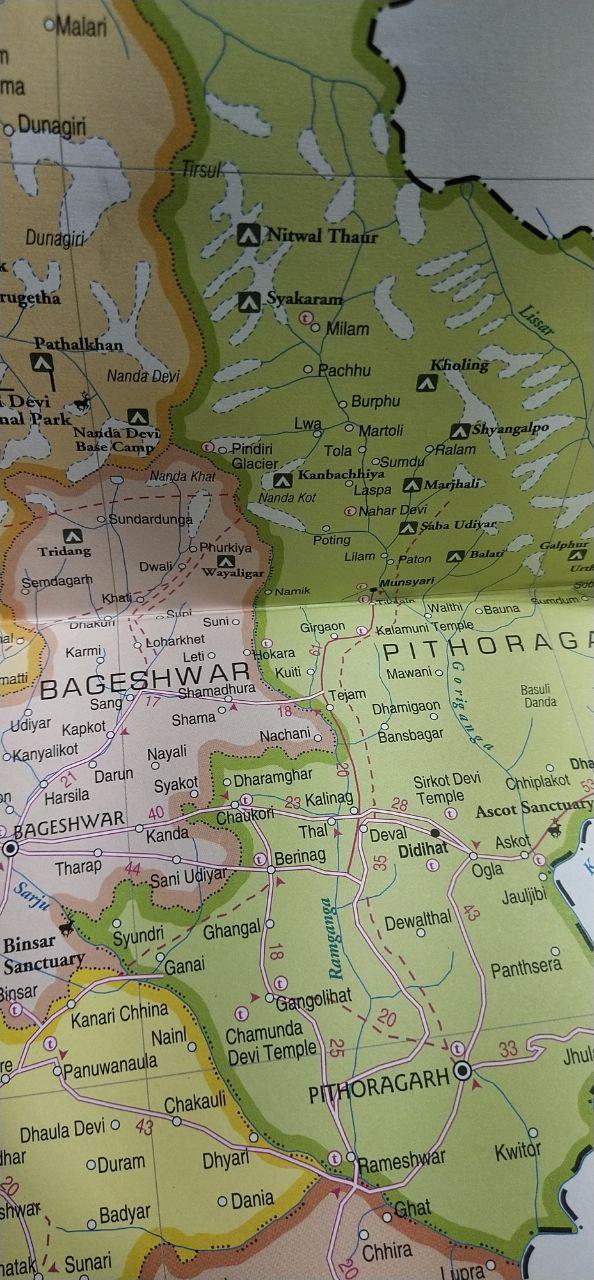 Map-Uttarakhand Political & Tourist Road Guide Map-English Medium ...