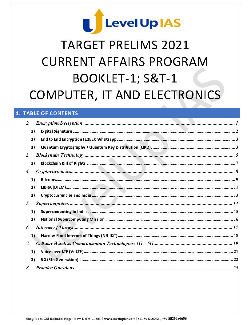 Level Up IAS- Current Affair Programe Prelims 2021- Science ...
