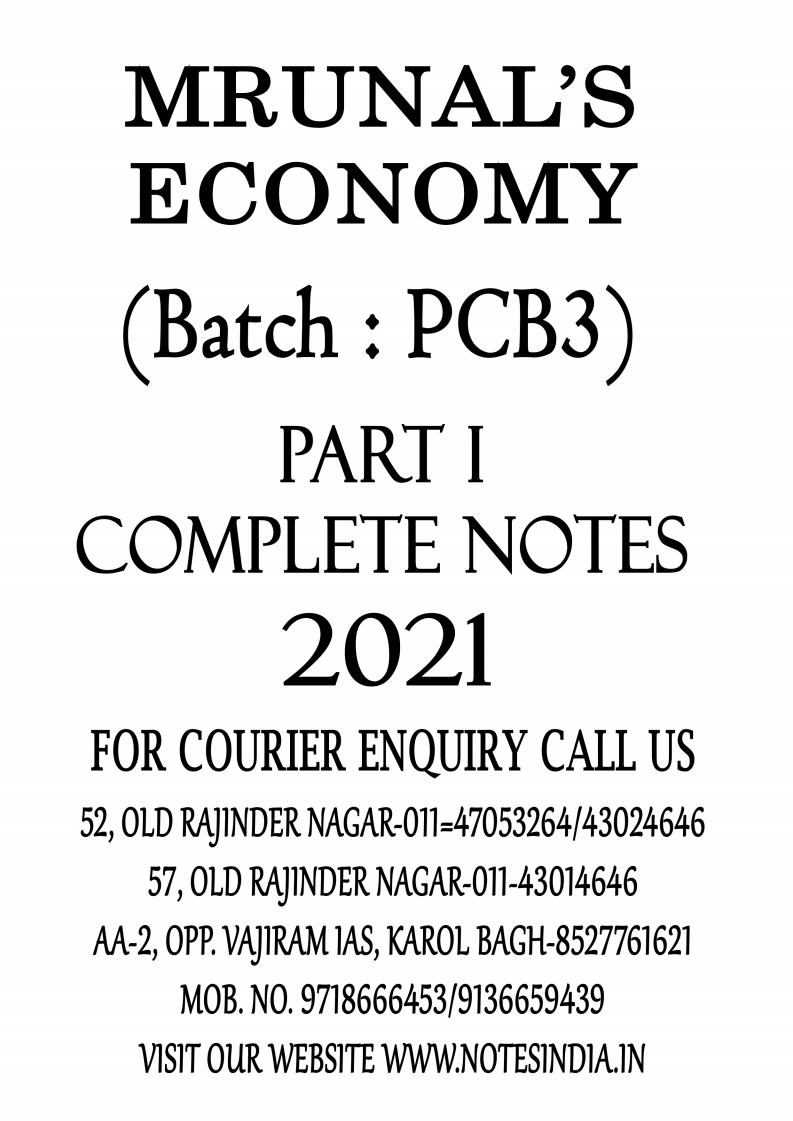 Mrunal IAS Economy - GS - Batch PCB3 - Pre Cum Mains - Printed Notes ...