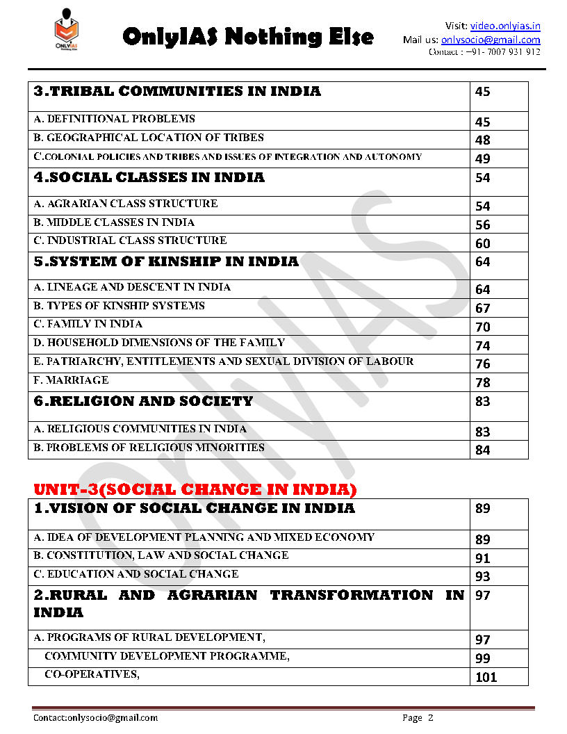 Only IAS-Sociology Paper I+II-Printed Notes-English Medium-Notesindia