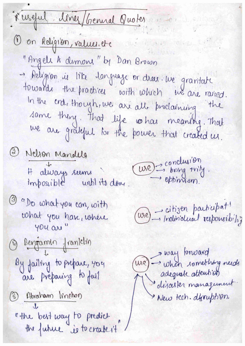 Satyam Gandhi-General Studies-Topper Notes-GS-1 Essay-AIR 10, UPSC CSE ...