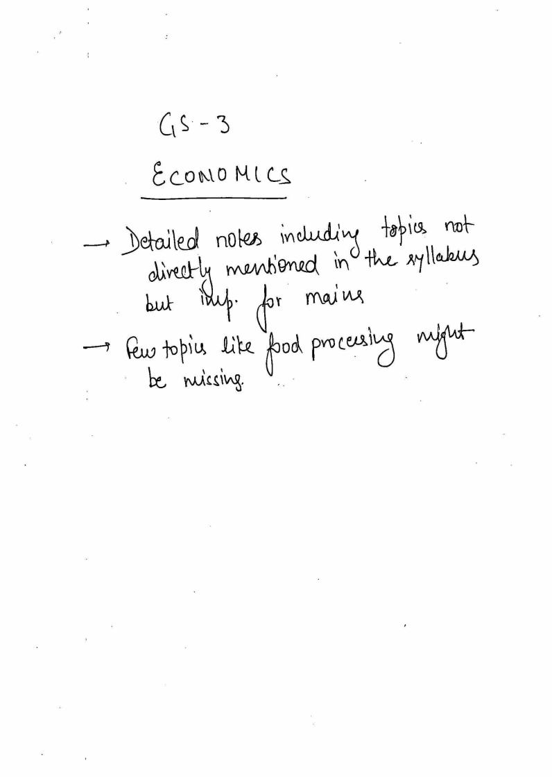 Satyam Gandhi-General Studies-Topper Notes-GS-3 Economics-AIR 10, UPSC ...