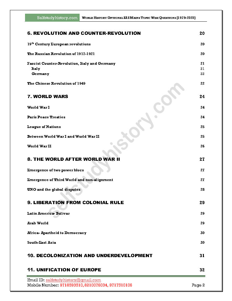 Self Study-History Optional-Topic Wise Question Bank 1979-2020-Combo ...