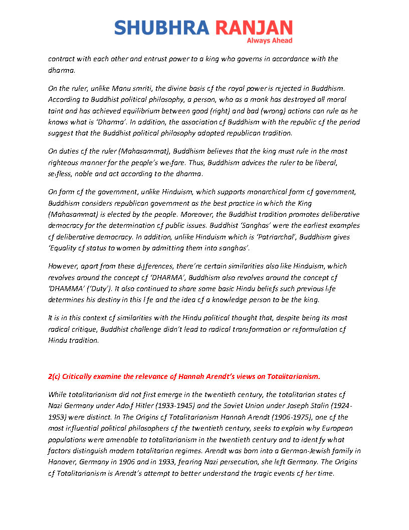 Shubhra Ranjan IAS-Political Science-PSIR Crash Course-Model Answers ...