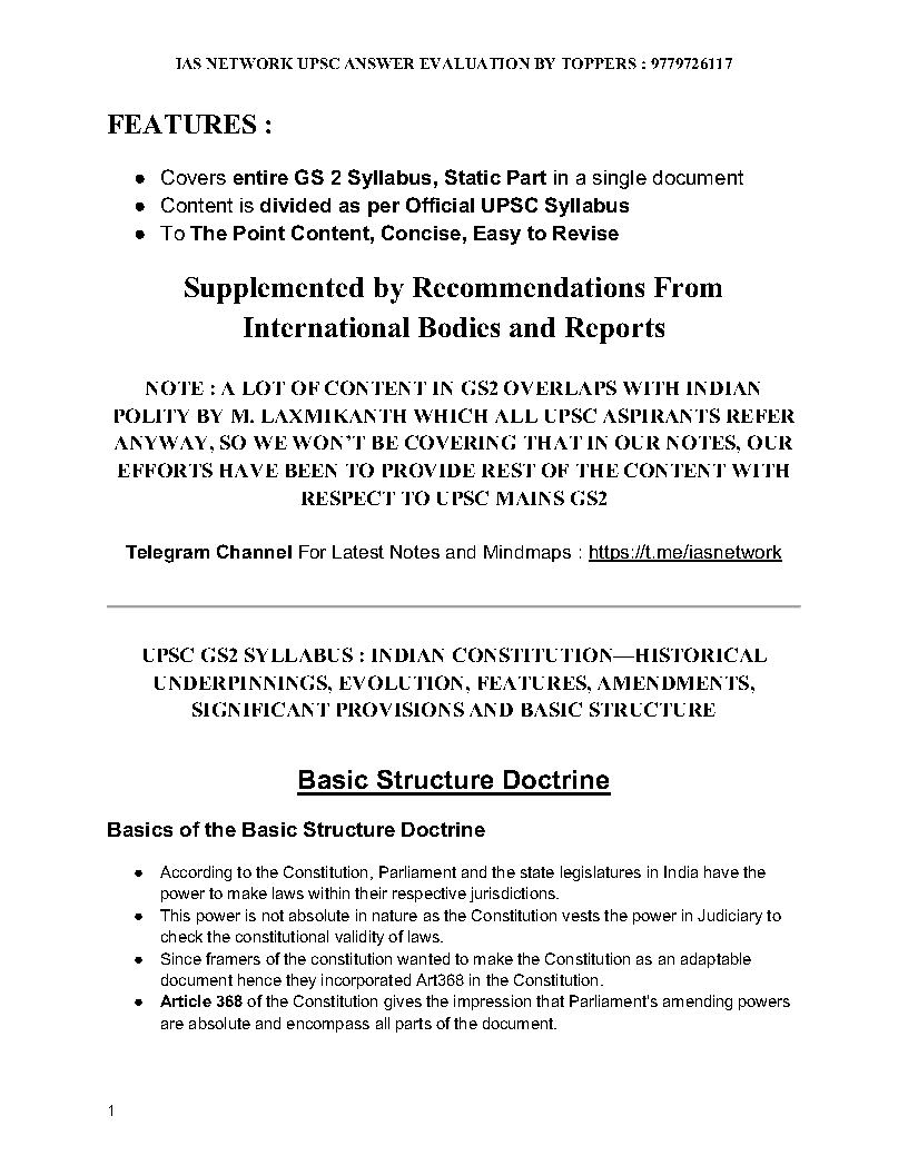 IAS Network-GS 2 Notes-By Toppers For UPSC 2022-English Medium-Notesindia