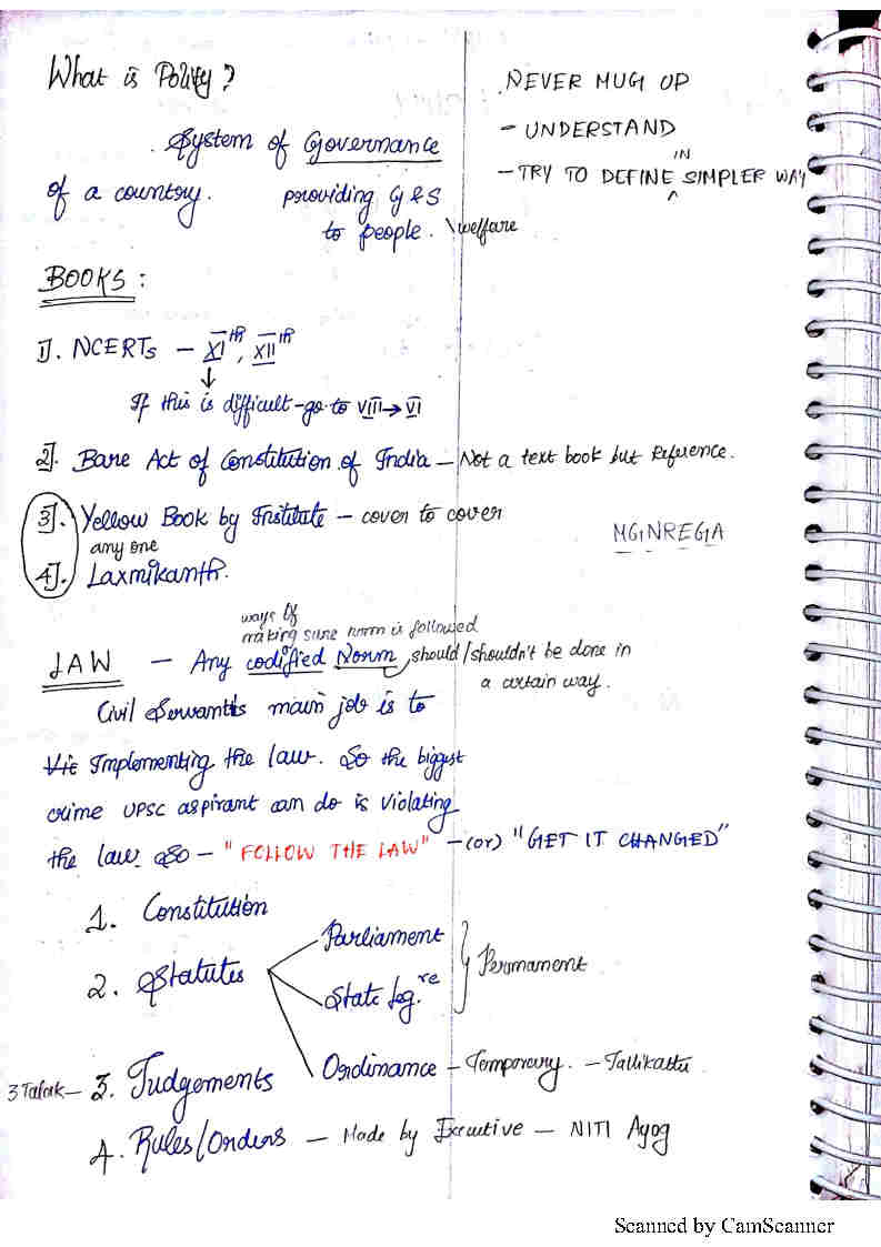Polity – Class Notes 2019 – By Abhay Kumar, Abhilash mr & Satvik Bhan