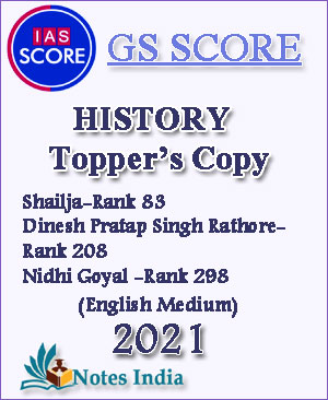 GS Score-History-Topper Copy-English Medium 2021-Notesindia