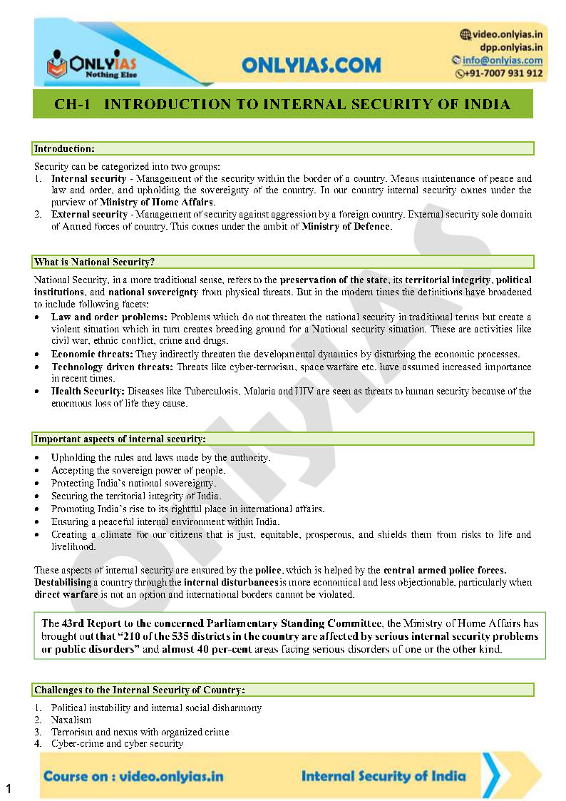 Only Ias-Internal Security GS Paper-III-Foundation Printed Notes 2023 ...