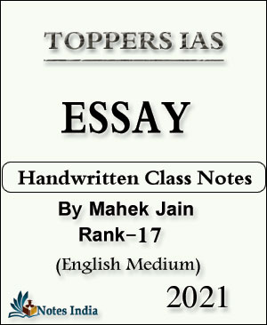 Topper Ias-Essay By Mahek Jain-English Medium 2021-Notesindia