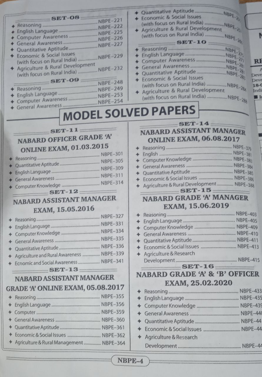 NABARD - Officers Preliminary Exam - Grade 'A' Phase-1 - Solved Papers ...
