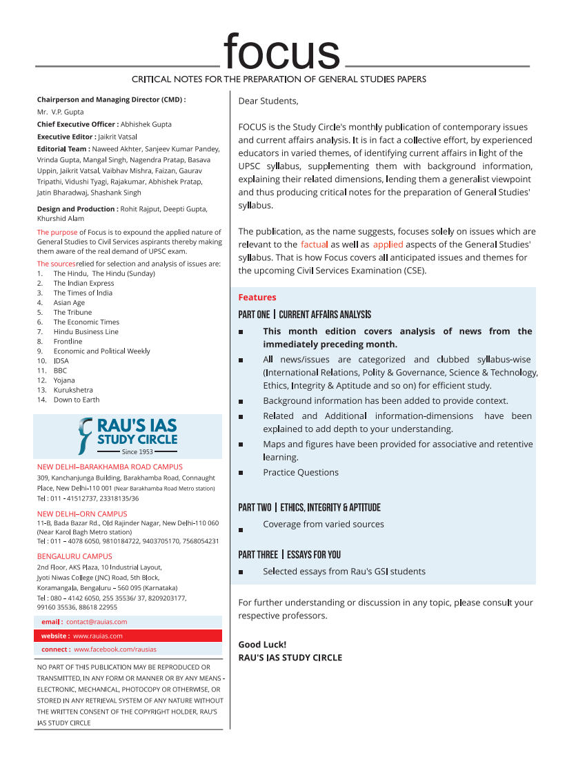 Focus Monthly Magazine - August 2022 By Rau's IAS - English Medium ...