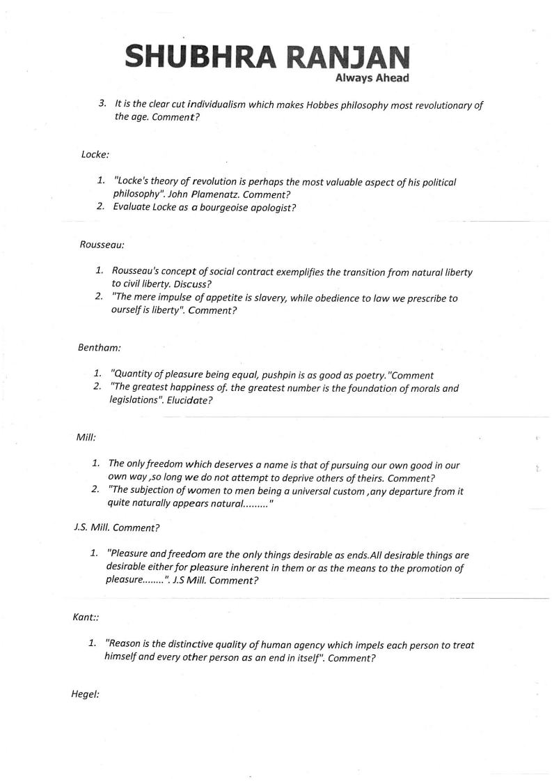 Shubhra Ranjan - PSIR Crash Course - Printed Notes - English Medium ...