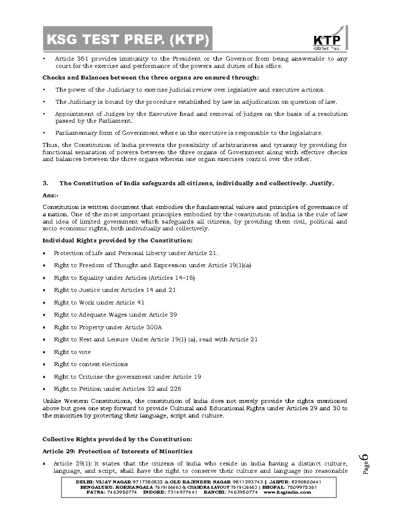 KSG Ias - Mains Test Series 01 To 16 - Questions With Solutions ...