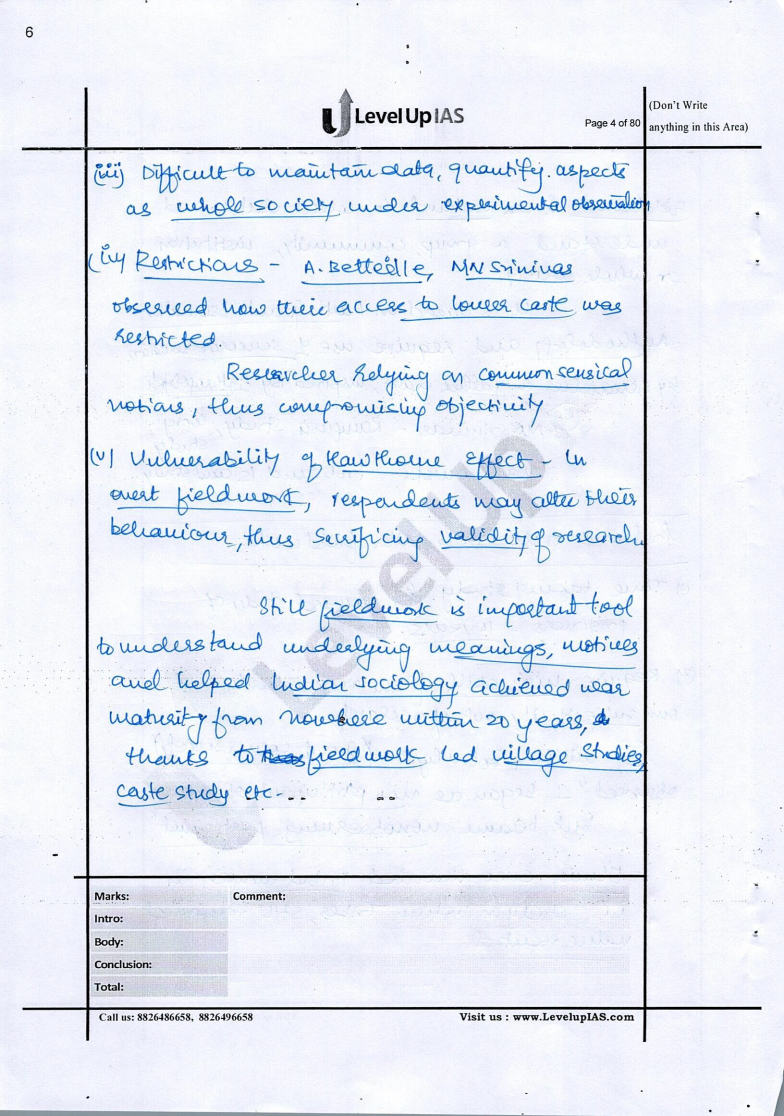 Levelup Ias - Sociology Optional - Toppers Copy 2021 - By Abhinav J ...