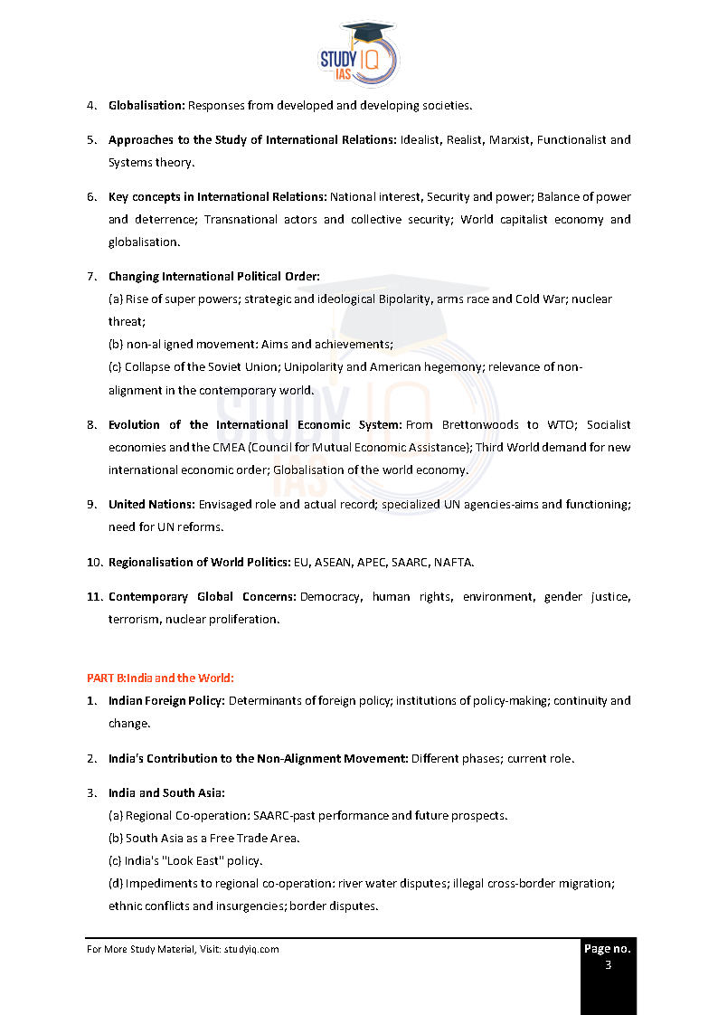 Study IQ - PSIR(Political Science & International Relation) - Optional ...