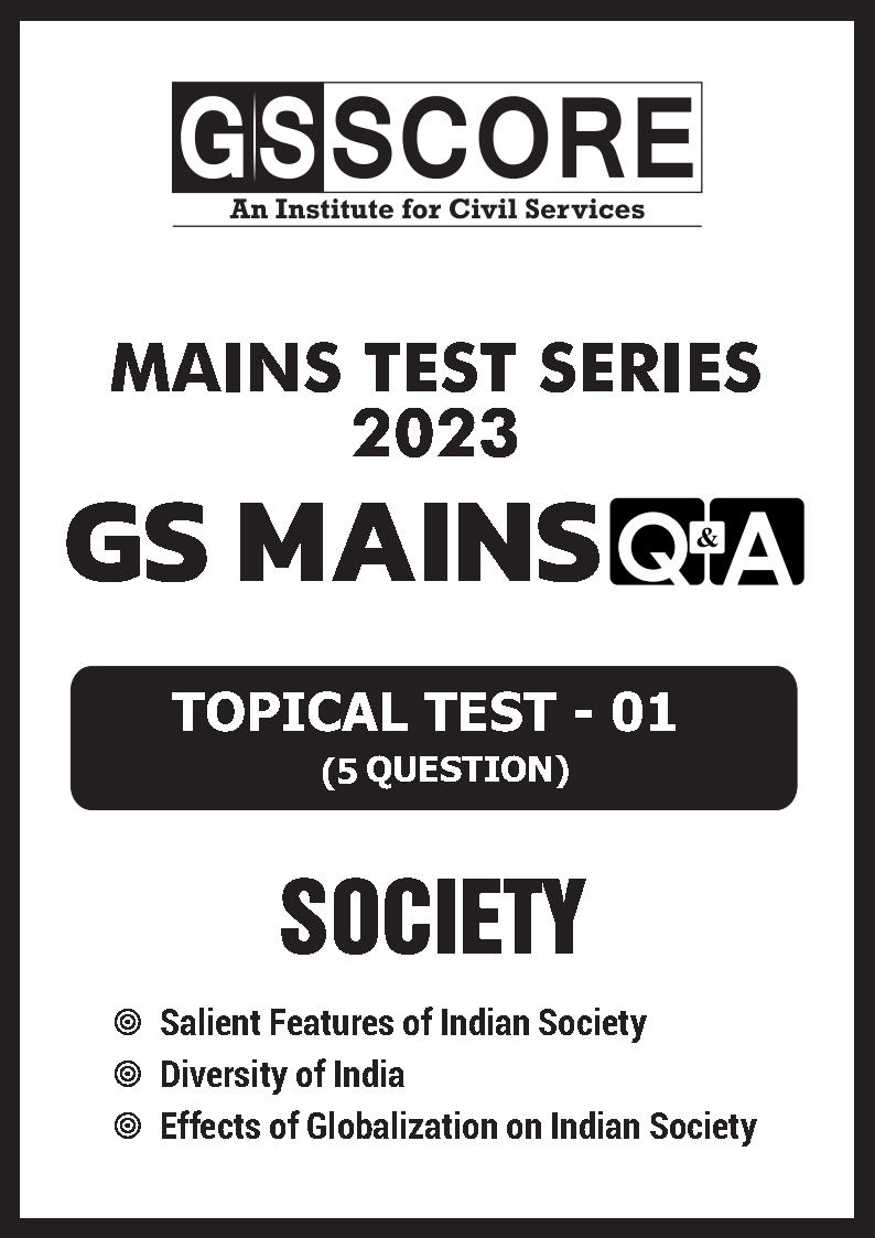 GS Score Ias - Topical Mains Test Series 01 to 57 - Questions With ...