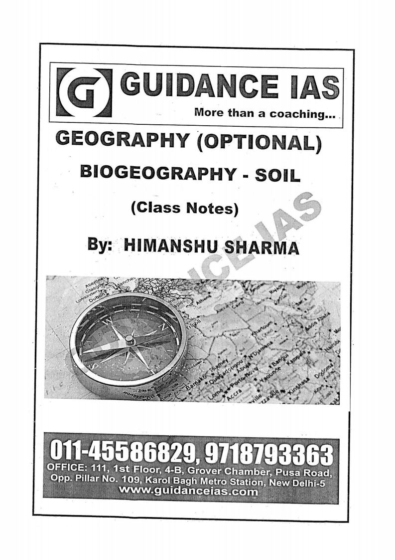 Guidance Ias – Geography Optional Class Notes by Himanshu Sharma 2019
