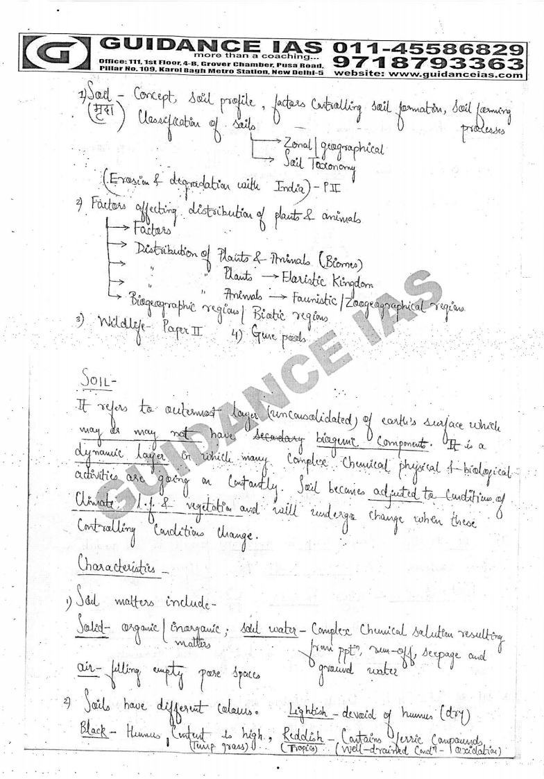 Guidance Ias – Geography Optional Class Notes by Himanshu Sharma 2019