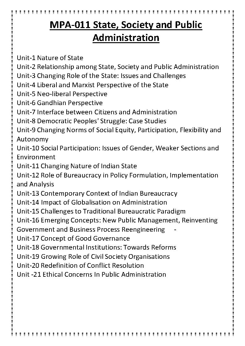 IGNOU-MA Public Administration-Printed Optional Notes-English Medium ...
