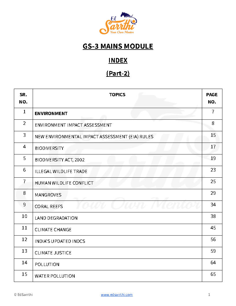 Sarrthi - UPSC CSE Mains - GS-3 Mains Module Printed Notes - English ...