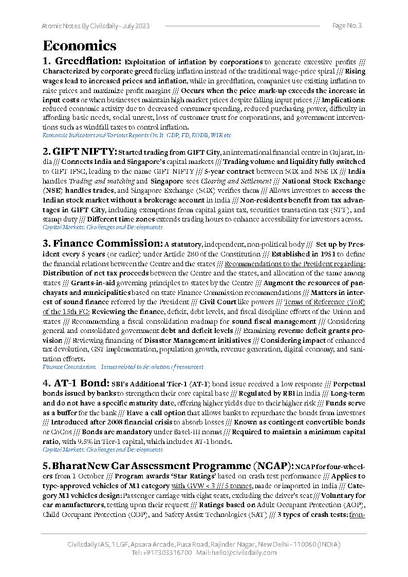 Civilsdaily Ias - Atomic Printed Notes - July 2023 - English Medium ...