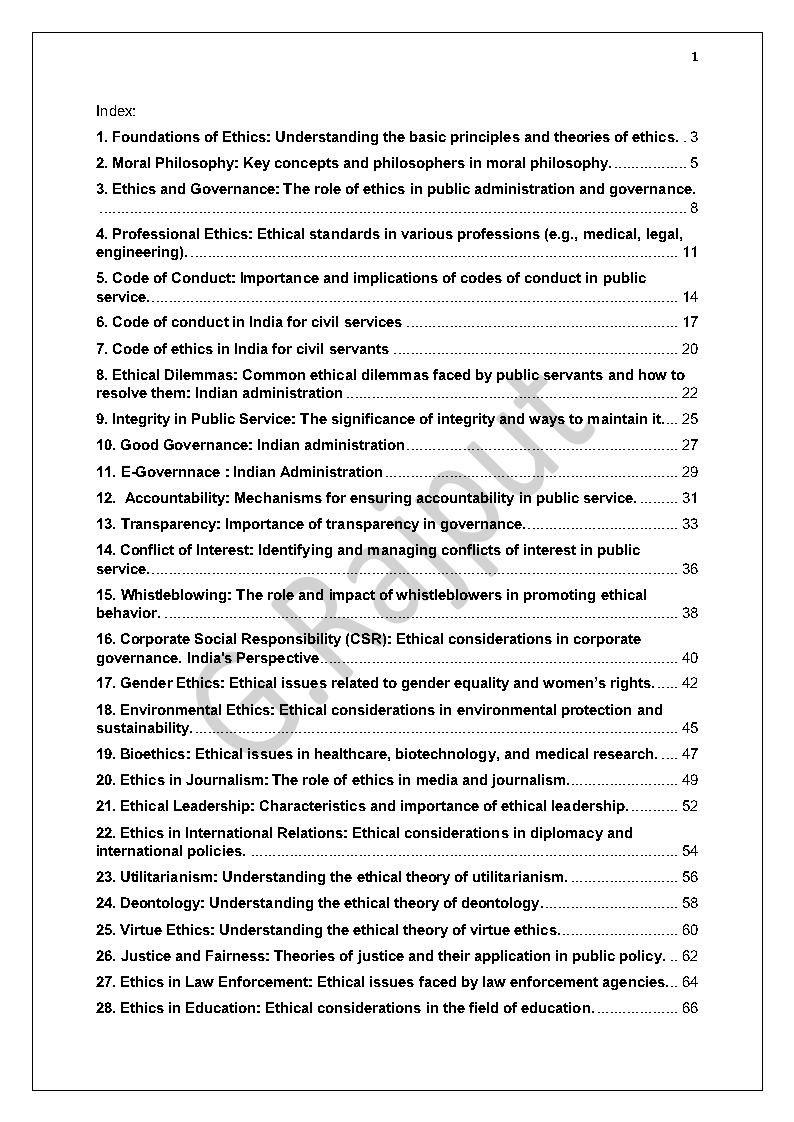 Ethics Booklet - For UPSC CSE MAINS -Booklet 1+2 (GS Paper IV) - By G ...