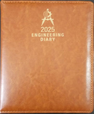 Regular Leather Engineering Diary 2025 With Calendar