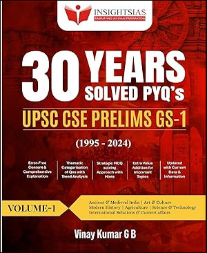 UPSC CSE Prelims 30 year Solved PYQ Volume-1 Insightsias English Medium